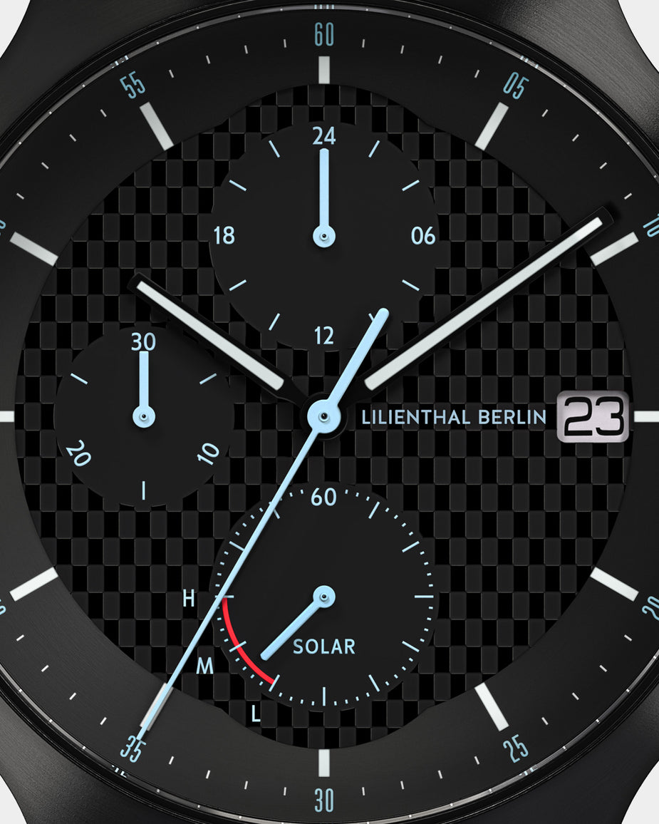 Chronograph Solar III Leather Black – Lilienthal Berlin
