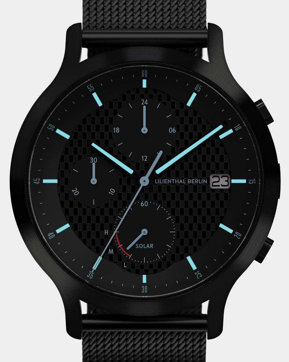 Chronograph Solar III Leather Black – Lilienthal Berlin