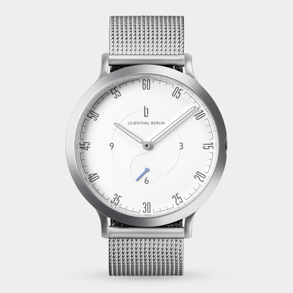 Lilienthal 1 – Watch – Silver White – Stainless Steel Mesh – Lilienthal ...
